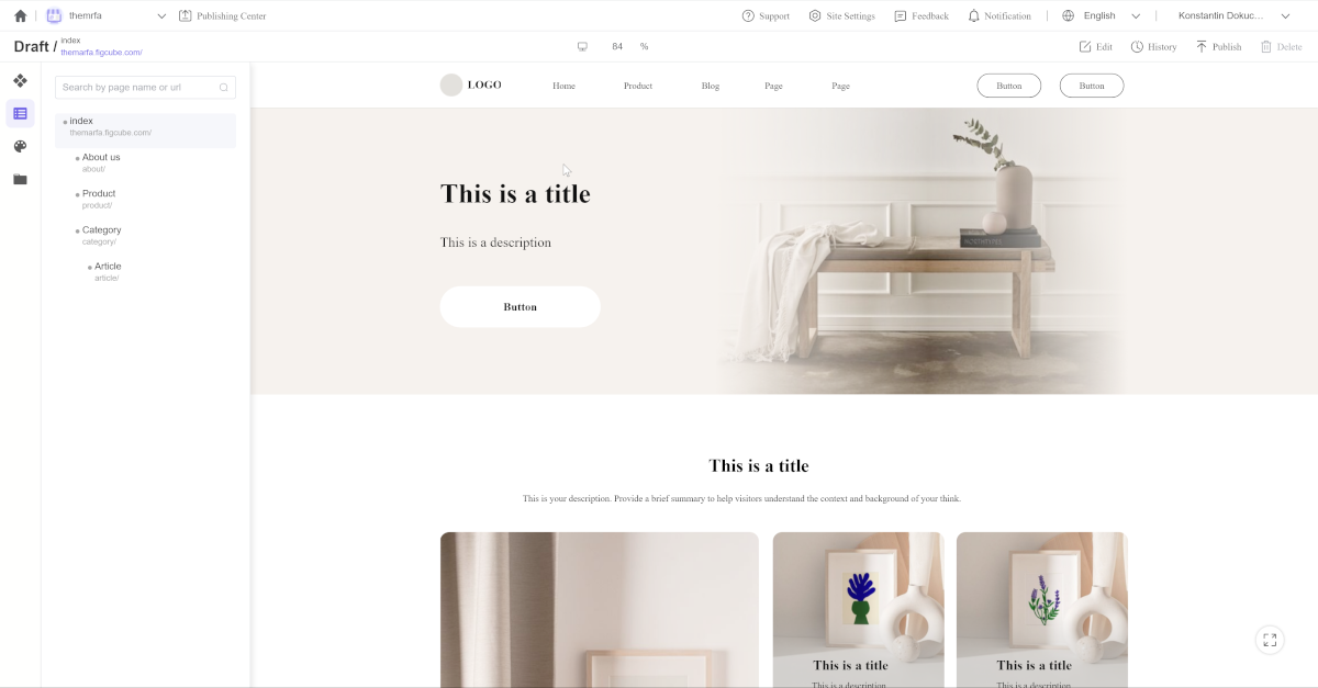 Обзор FigCube. Визуальный конструктор сайтов для вашего блога
