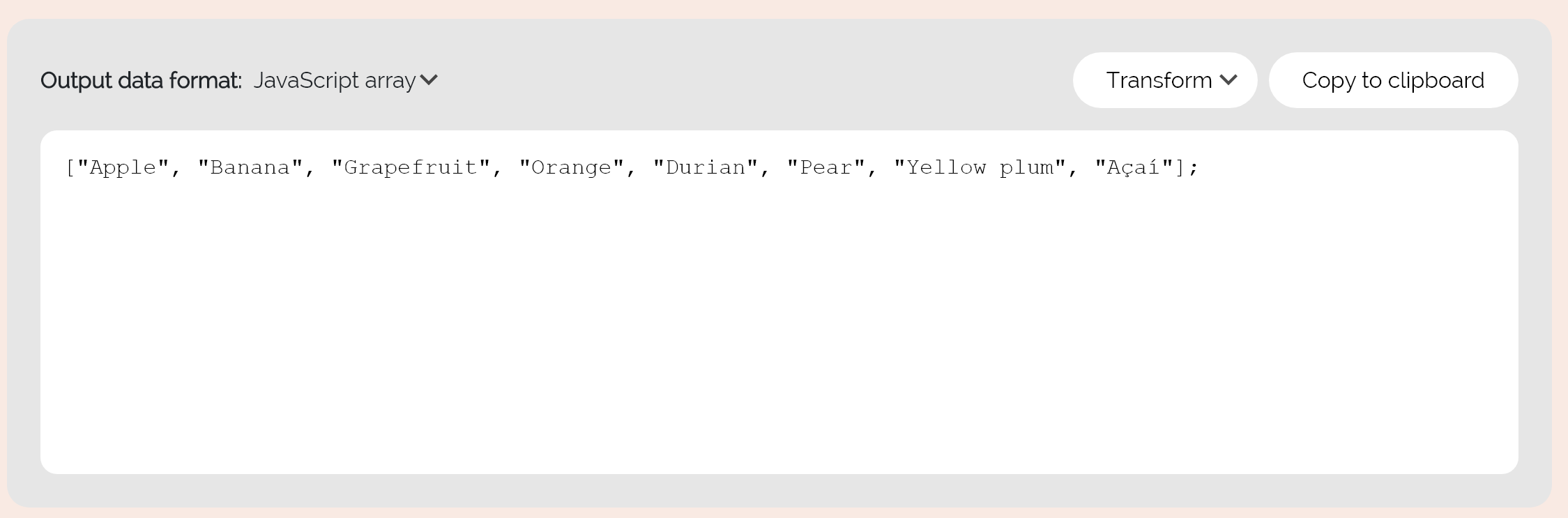 Как превратить список с данными в Php или Javascript массив