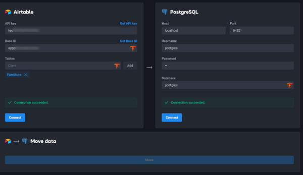Как быстро перенести таблицы из Airtable в PostgreSQL